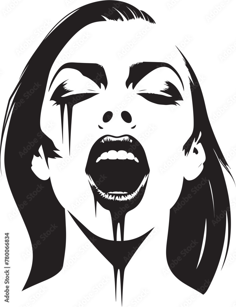 Vecteur Stock Veiled Vixen Vamp: Woman Vampire Face Emblem Graphics ...