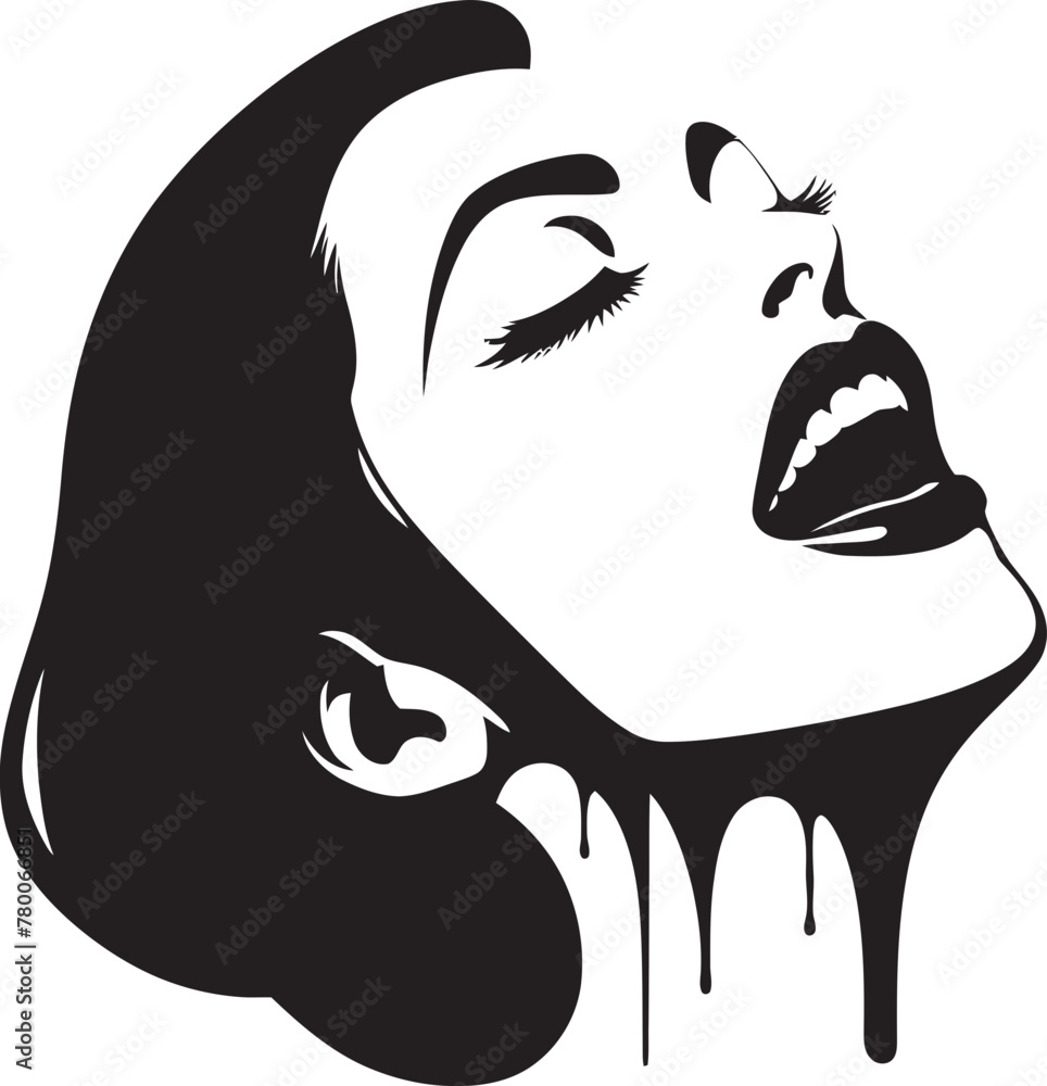 Enigmatic Elegance: Vector Logo of Vampiric Woman Face Ethereal ...