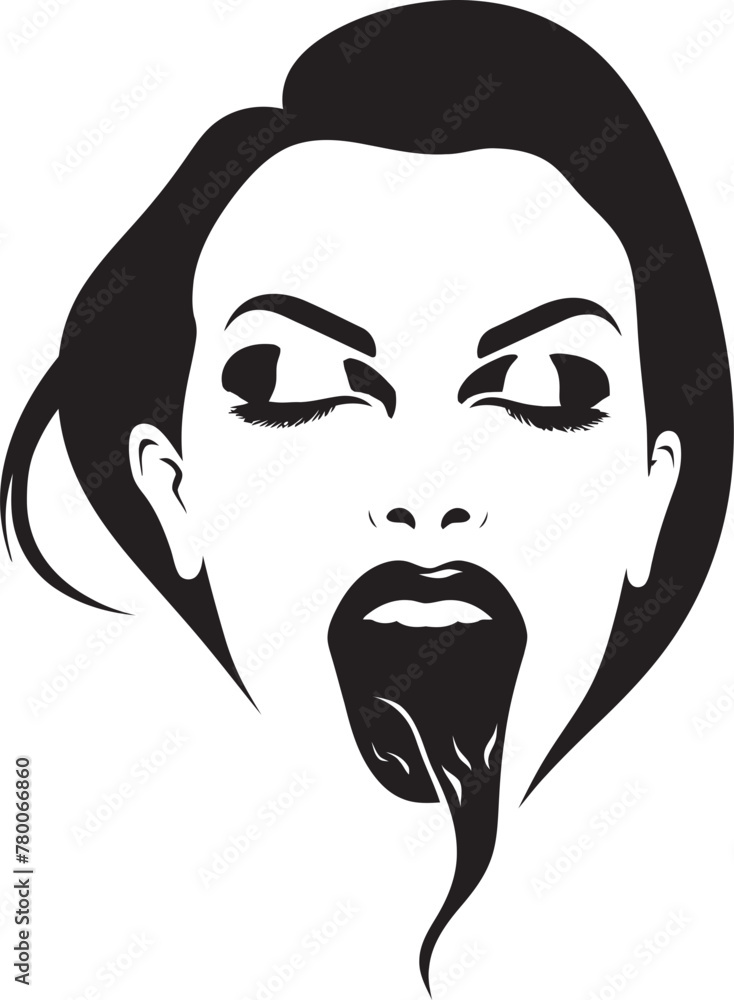 Temptress Twilight's Transfix: Woman Vampire Face Icon Design Nocturnal ...