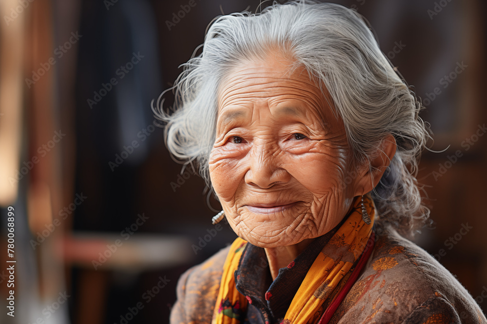 Happy smiling elderly asian women. Asian elderly lady. Elderly Asian ...