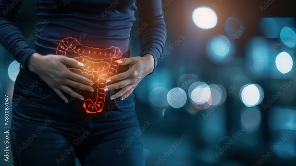 X-ray screen showcasing stomach pain and body anatomy, offering ...