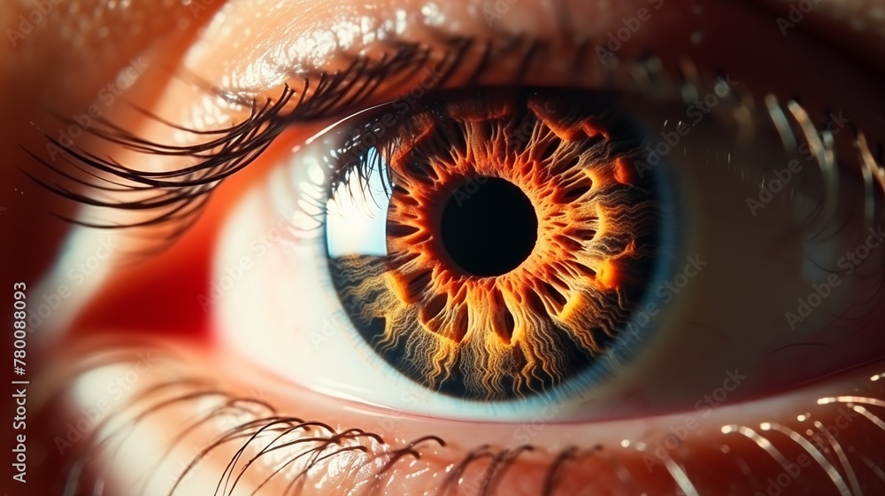 Macro photograph of the human eye. Design for medical magazines ...