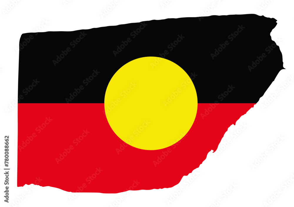 Australian Aboriginal flag with palette knife paint brush strokes ...