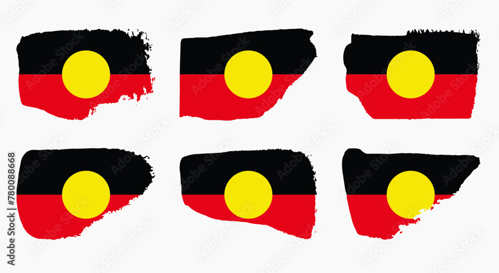 Australian Aboriginal flag collection with palette knife paint brush ...
