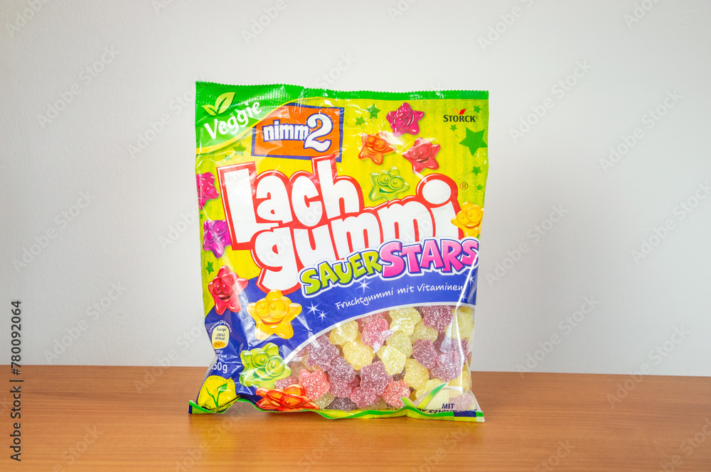 Pruszcz Gdanski, Poland - April 1, 2024: Storck Nimm 2 jellies with ...