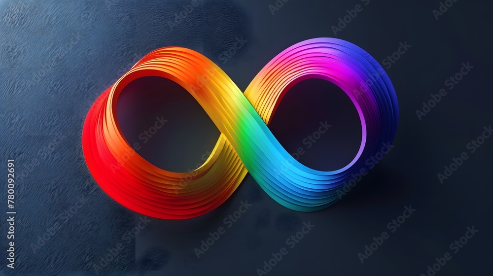 World autism awareness day background. Rainbow colored infinity symbol ...