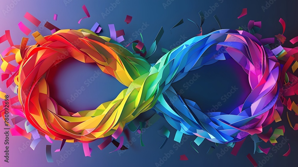 World autism awareness day background. Rainbow colored infinity symbol ...