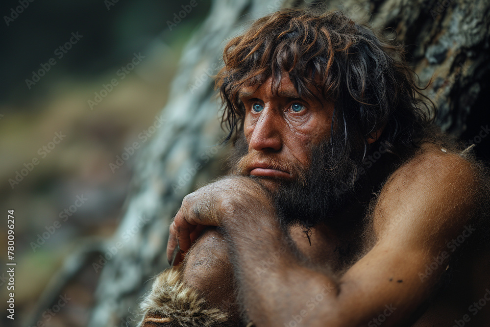 Prehistoric man, evolution science biology, man civilization, homo ...