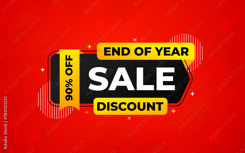End of Year sale offer banner template. stock clearance background. end ...