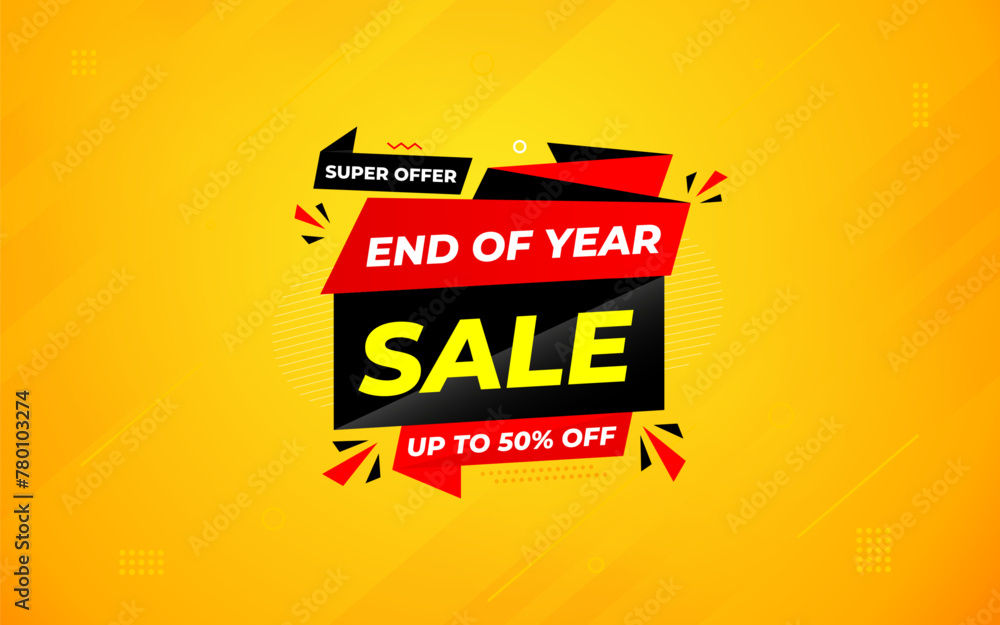 End of Year sale offer banner template. stock clearance background. end ...