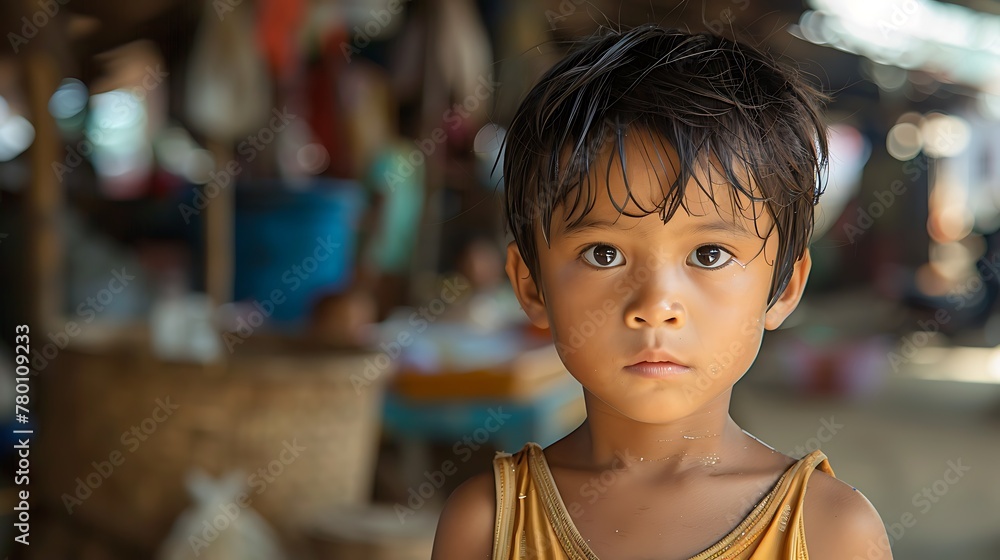 children of myanmar burma, A young child with striking eyes gazes at ...