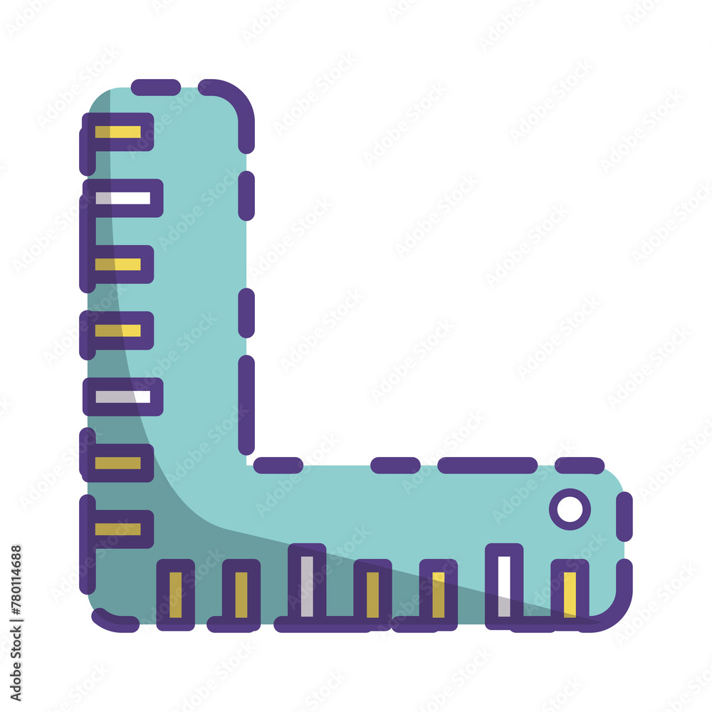 Icono de escuadra verde pastel colores tiernos,regreso al colegio ...