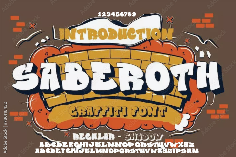 Vetor de Comic retro font set. Alphabet letters & number in style of ...