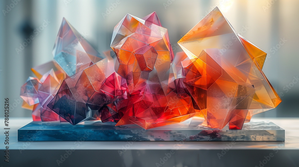 Geometric forms collide, creating a symphony of shapes that defy the ...