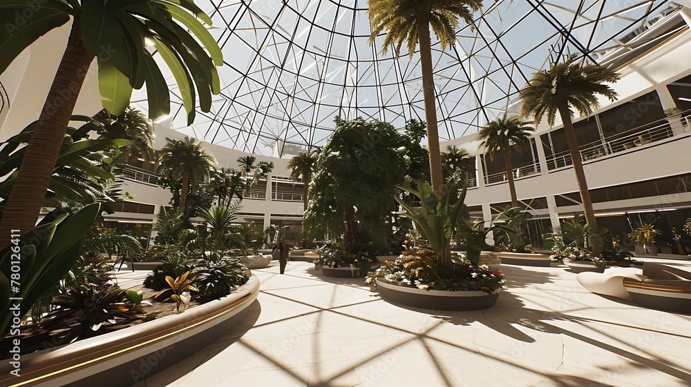 Biosphere Oasis: A Futuristic Biodome Conservatory Nestled in Urban ...
