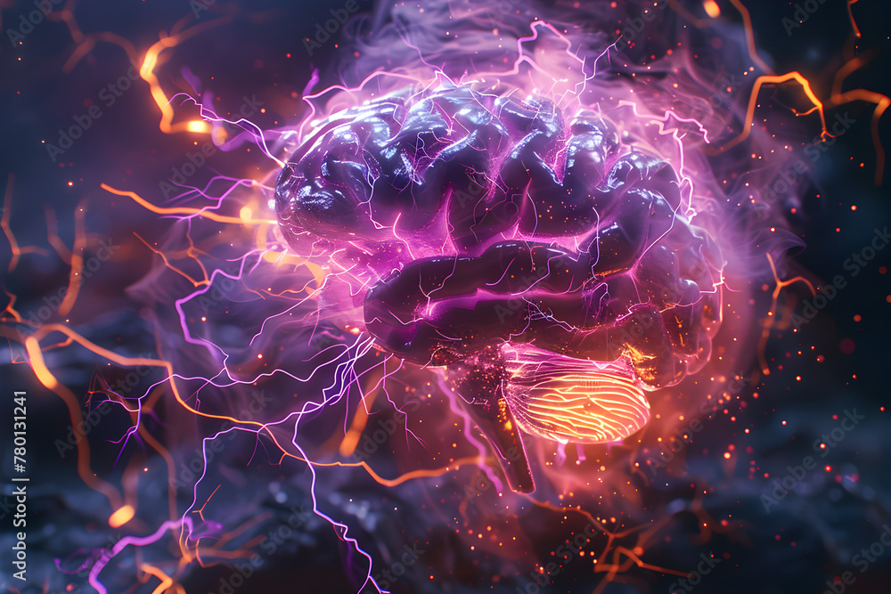 Vivid depiction of the brain's electric storm, representing epilepsy ...