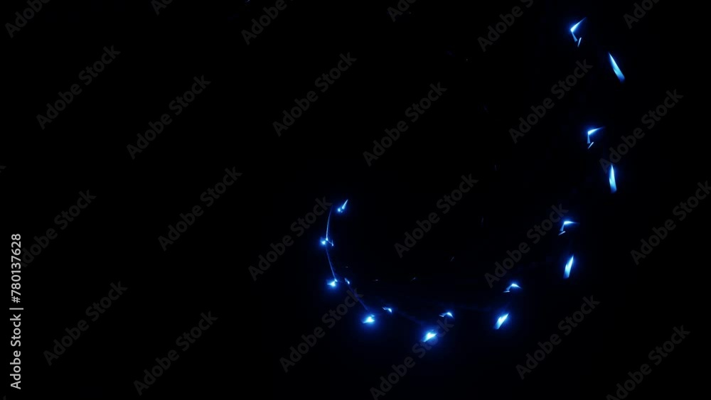 Blue abstract fan spirally rotates VJ loop overlay 3d render ...