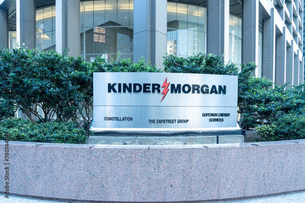 Houston, Texas, USA - April 4, 2024: The Kinder Morgan signage outside ...
