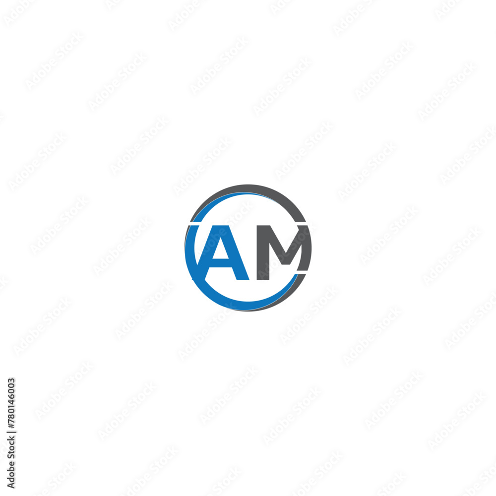 am logo design am vector logo am initial design Stock Vector | Adobe Stock