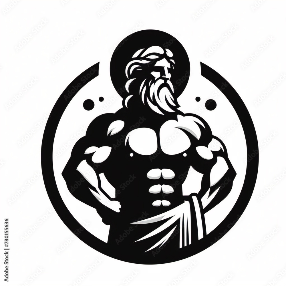 Olympus Muscle Forge Zeus God Gyming Emblem Vector Thunderbolt Fitness ...