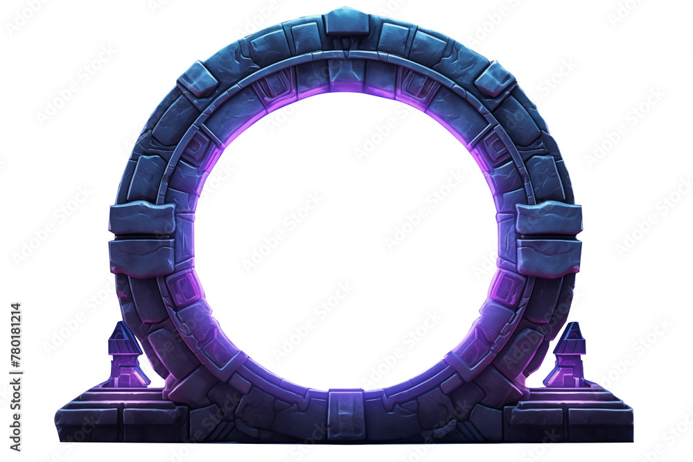 Fantasy Stone portal PNG stone gate isolated on white and transparent ...