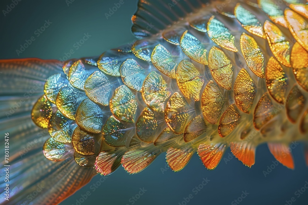 Macro photography of a fish's scales, emphasizing the detail and ...