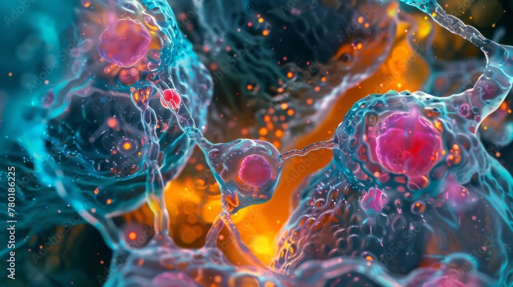 Zoomedin view of cells interacting with the eggs outer layer showcasing ...