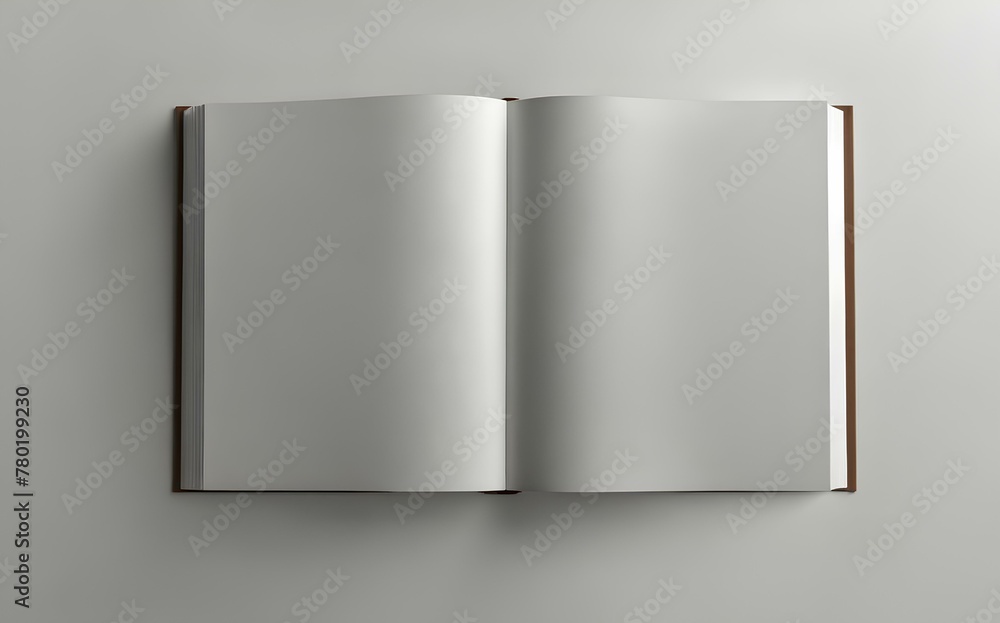 Blank open book template. Blank notebook. White background.｜空白の開いた本のテンプレート、白紙のノートブック、白背景 Stock ...