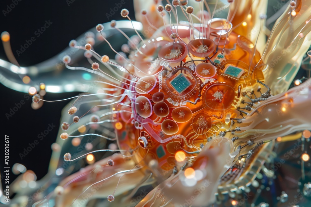 Artistic Concept of a Synaptic Network with Integrated Circuitry Stock ...