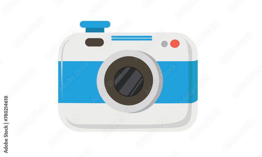 Digital photo camera vector set. Photographic equipment. Cartoon flat ...