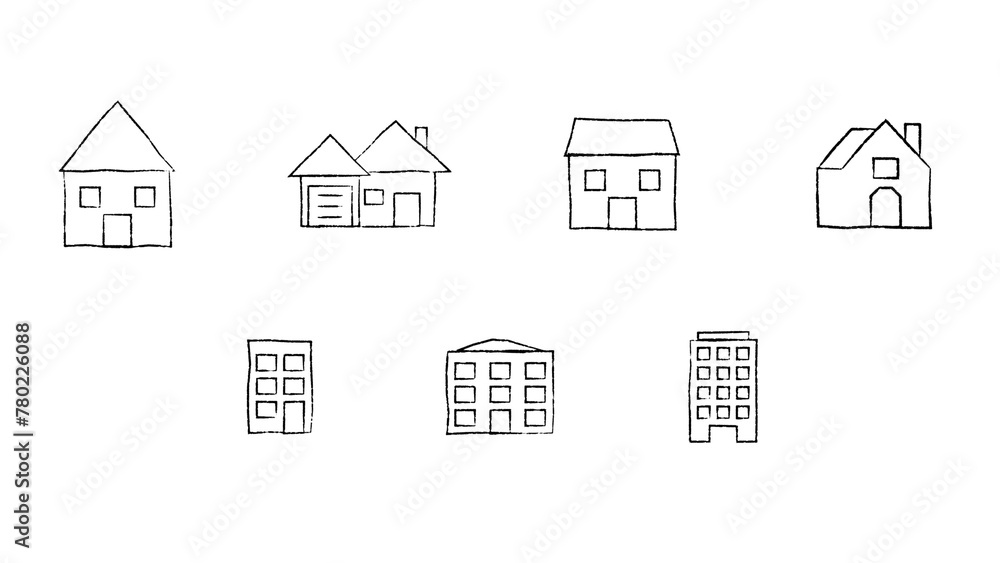 Hand Drawn Buildings and Housing Stock Template | Adobe Stock