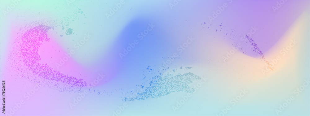 Holographic gradient background with noise. Abstract wave blur pastel ...