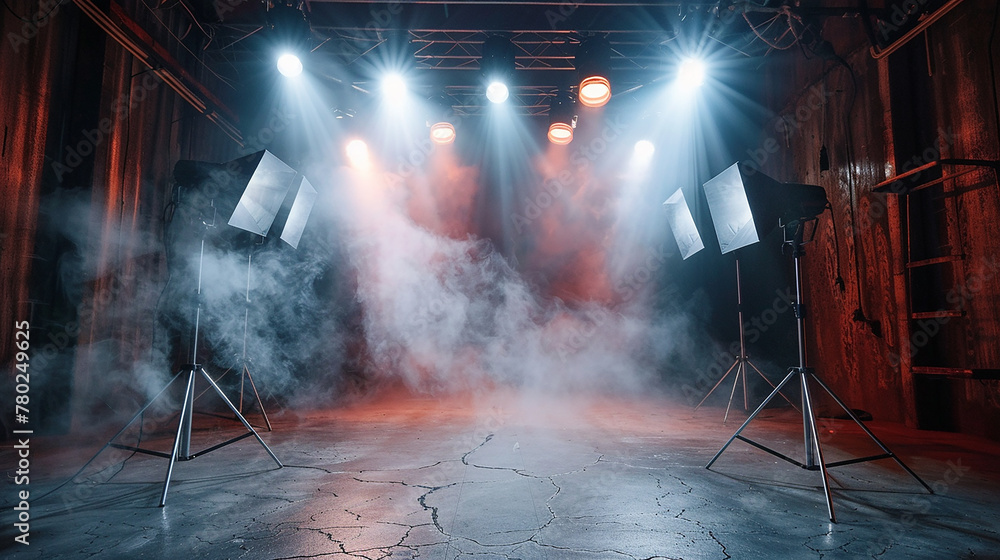 Lighting ramp with powerful spotlights for creating artificial lighting ...