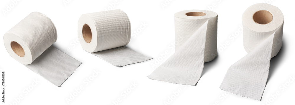 toilet paper rolls in different angles, single ply soft personal ...