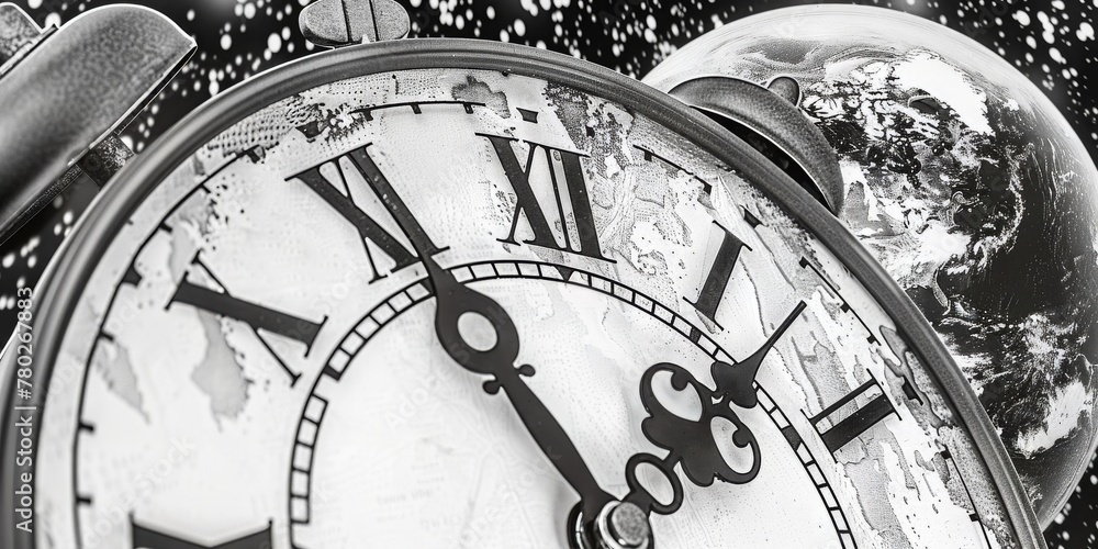 Global Rhythms: A Minimalist Monochrome World Clock Signifying Time ...