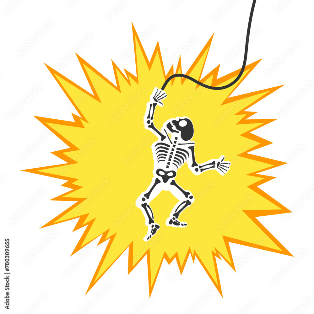 Skeleton electric shock by high voltage or lighting electrocuted ...