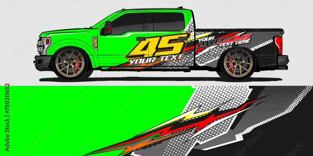 Vector Racing Car Wrap Design: Abstract Striped Background Kit for ...