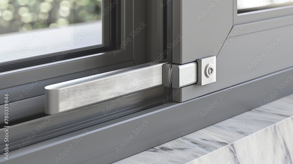 Close-up on an innovative and adjustable draw latch, illustrating ...