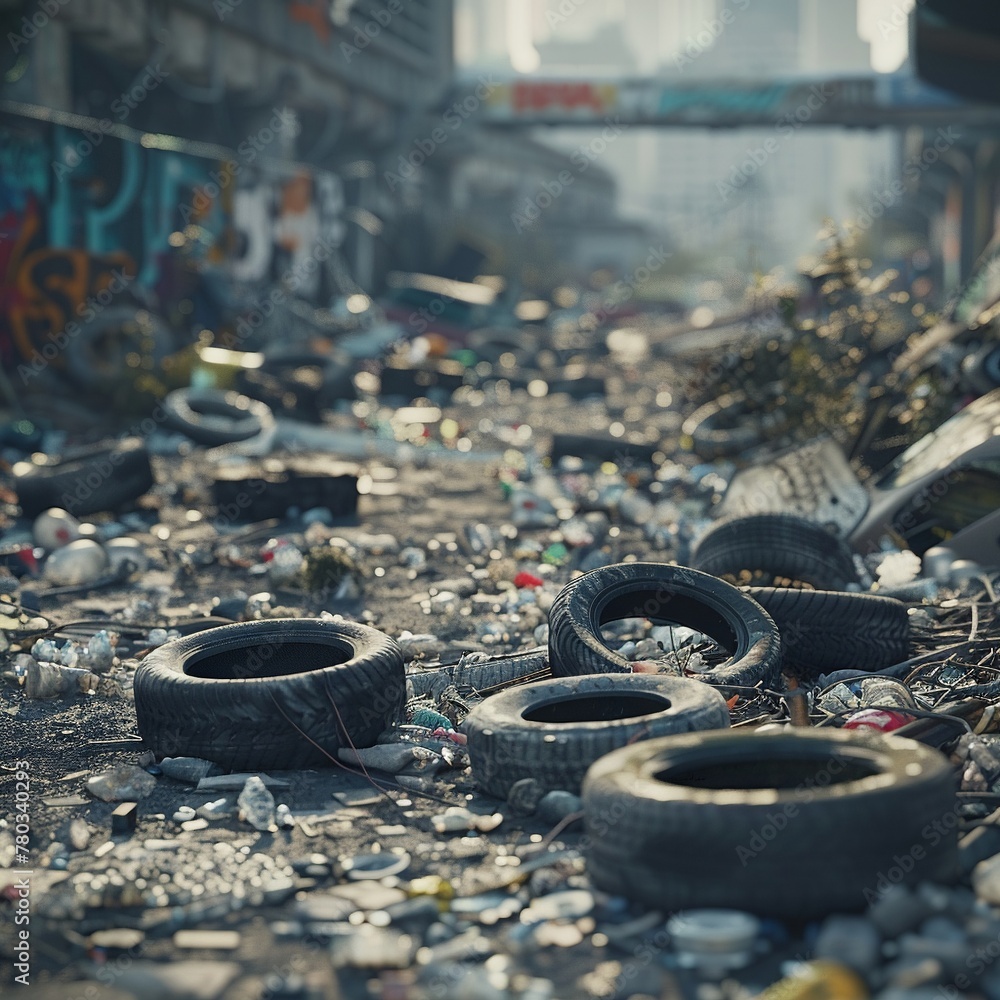 An image showcasing the stark reality of environmental pollution, with ...