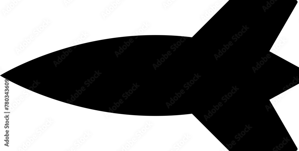 Missile icon in fill style. Combat rocket weapons. Nuclear atomic ...
