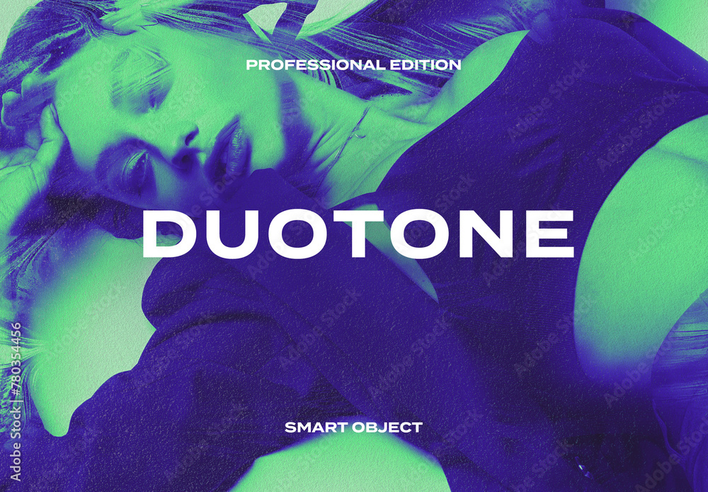 Duotone Gradient Double Color Photo Effect Paper Texture Template ...