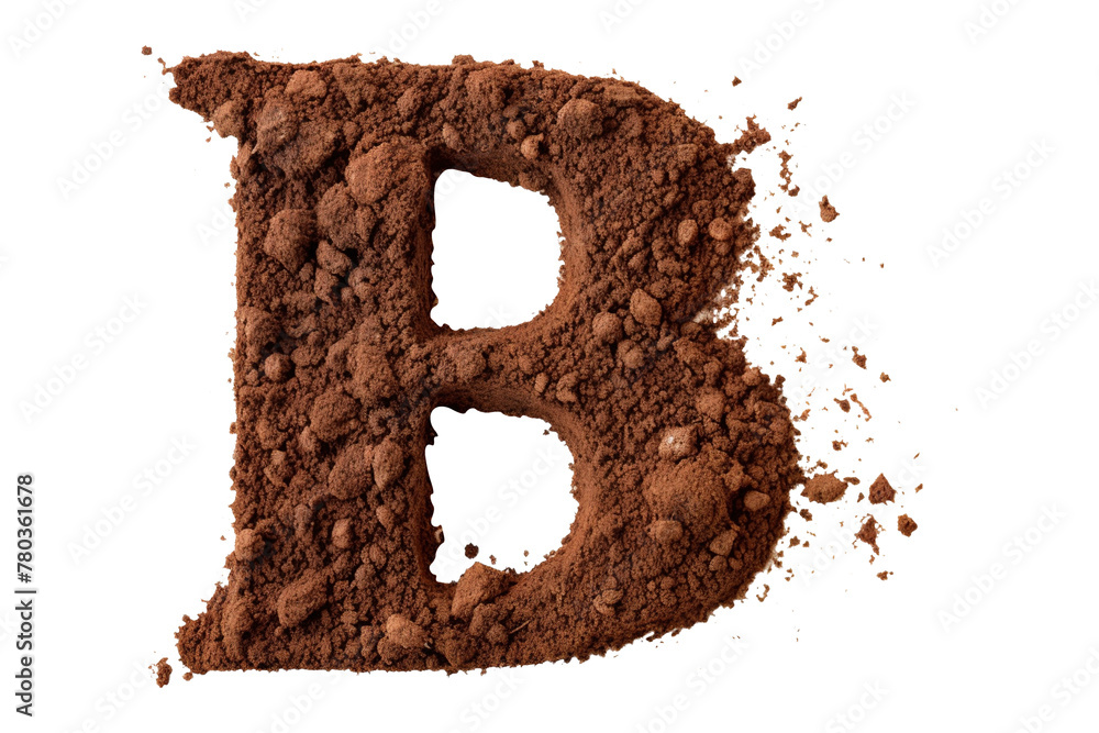 Dirt alphabet letter B, soil isolated on transparent background Remove ...
