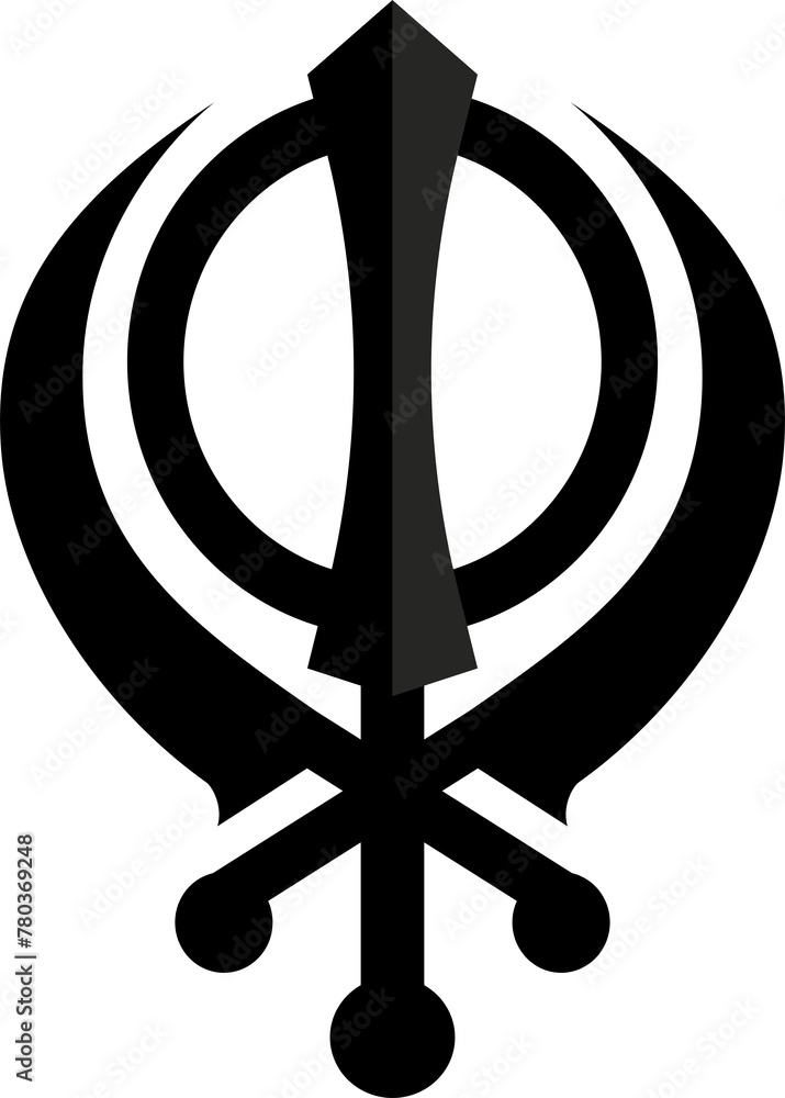 Sikhism Khanda religious symbol icon, transparent background Stock ...