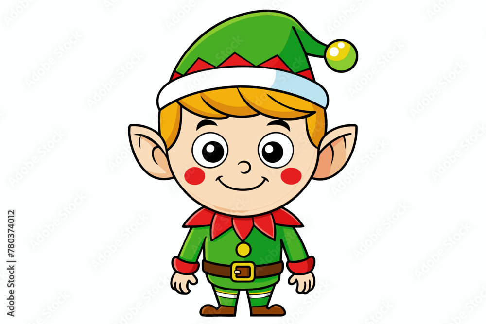 Cute elf cartoon character outline for colouring vector image Stock ...