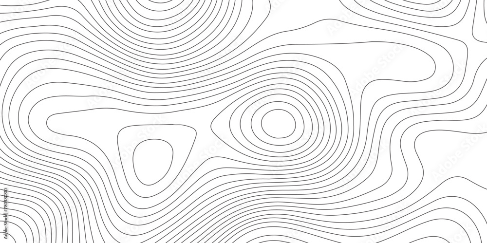 Topographic map curves geographic line map pattern .panorama view black ...