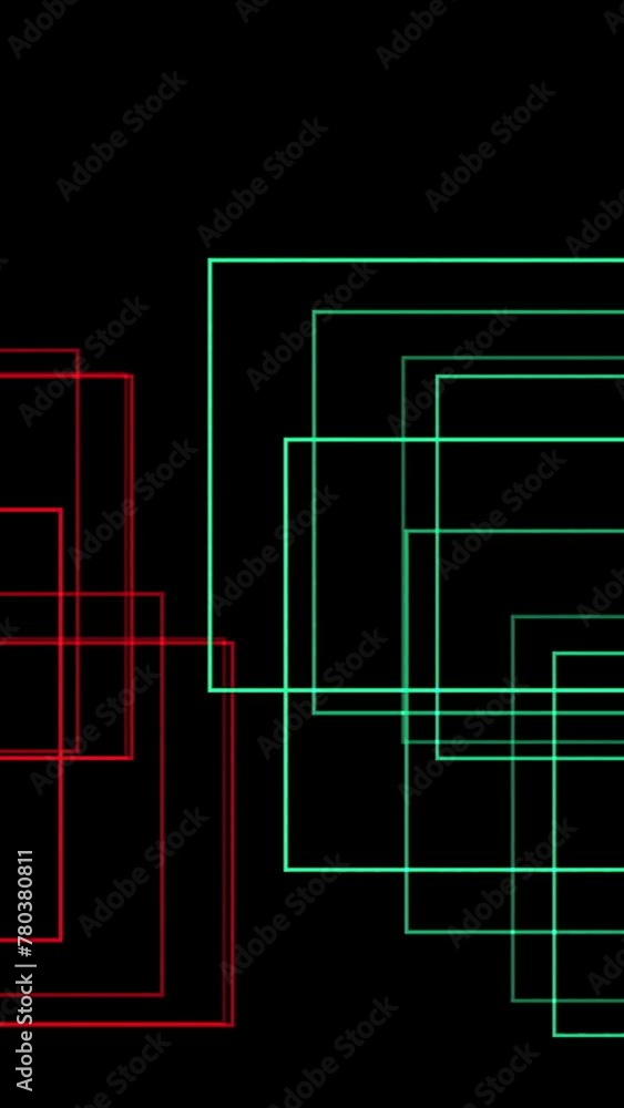 Colorful neon lines intersecting to create geometric shapes on a dark ...