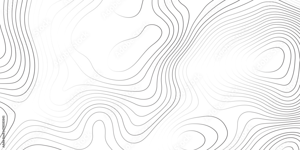 Topographic map curves geographic line map pattern .panorama view gray ...