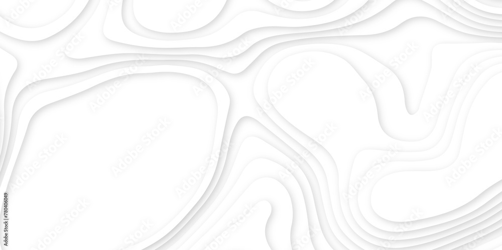 White luxury paper cut banner concept background .white wavy line 3d ...