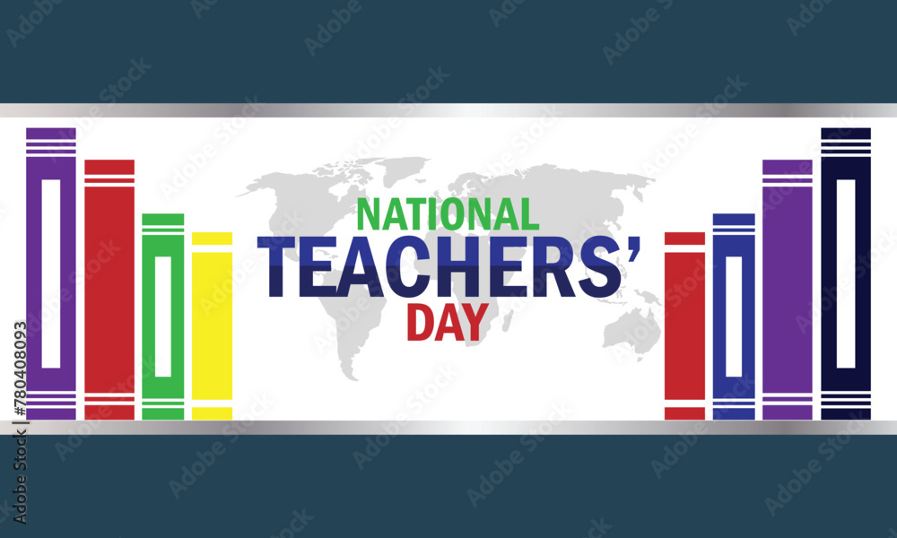 National Teachers Day wallpaper with shapes and typography, banner ...