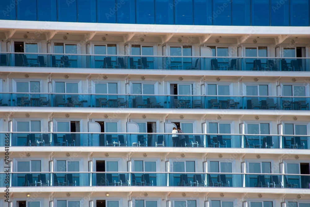 View of cruise ship windows and balconies. Stock Photo | Adobe Stock